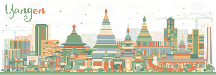 Yangon City Skyline Vector Images (73)