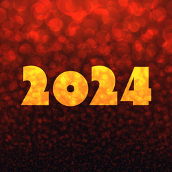 New year 2024 yellow numbers on bright red Vector Image