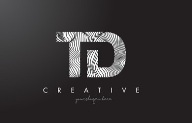 Td t d letter logo design with swoosh and black Vector Image