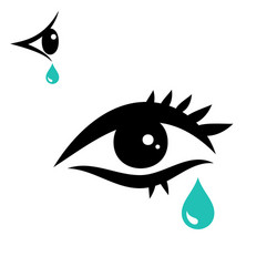 Tear icon and eye Royalty Free Vector Image - VectorStock