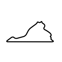 Virginia state of usa - solid black outline map Vector Image