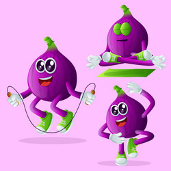 Cute fig characters in education Royalty Free Vector Image