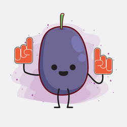 Java plum fruit cute character with simple face Vector Image