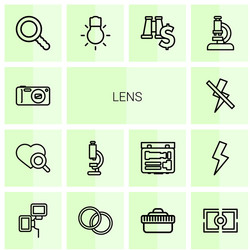 Lens icons Royalty Free Vector Image - VectorStock