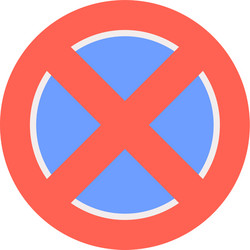 Blue and red round prohibition sign icon Vector Image