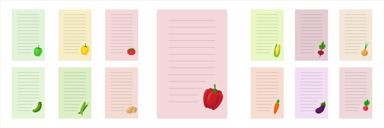 Note of cute vegetable label memo paper drawing Vector Image