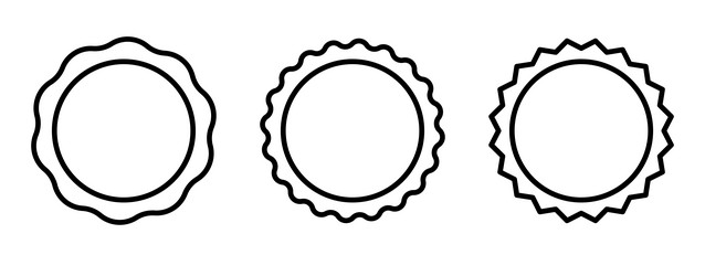 Circle seal stamp icons vintage wavy edge circle Vector Image