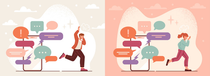 Communication problem or overload concept Vector Image