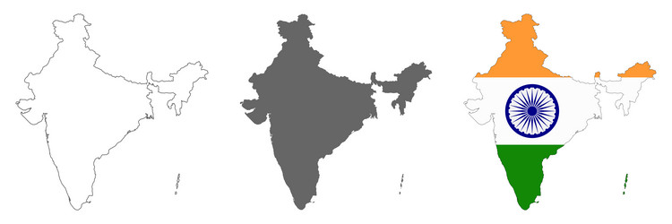 Highly detailed india map with borders isolated Vector Image