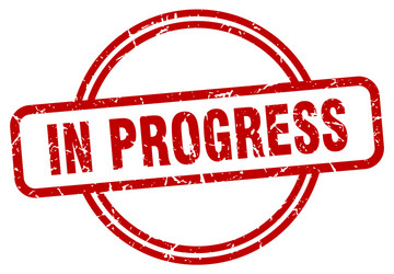 Square grunge red in progress stamp Royalty Free Vector