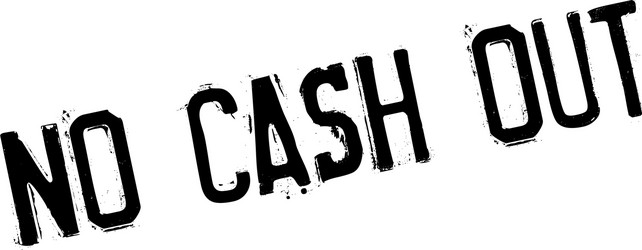 No cash out rubber stamp Royalty Free Vector Image