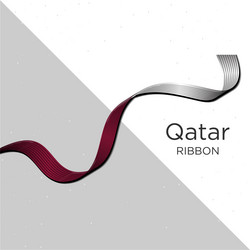 Qatar ribbon and background Royalty Free Vector Image