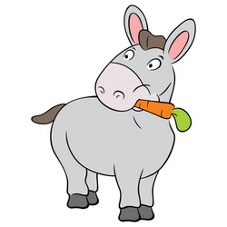 Donkey chasing carrot sketch Royalty Free Vector Image