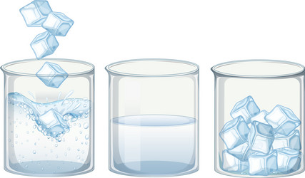 Diffusion experiment with water in glasses Vector Image