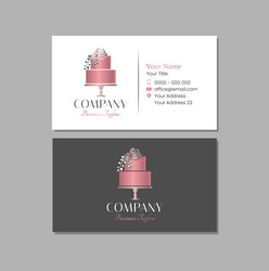 Business card design with cake Royalty Free Vector Image