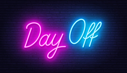 Take a break neon quote on brick wall Royalty Free Vector