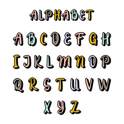 Hand drawn english alphabet font cute letters Vector Image