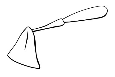 Hoe like small rake hand drawn outline clip art Vector Image