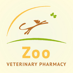 Logo veterinary pharmacy with a dog ca Royalty Free Vector