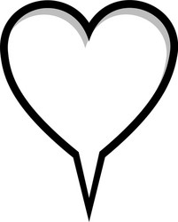 Monochrome silhouette heart shape dialog box Vector Image