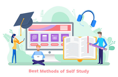 Best methods of self study online education Vector Image