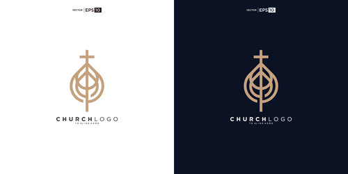 Church logo design inspiration Royalty Free Vector Image