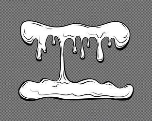 Dripping liquid outline on a transparent Vector Image