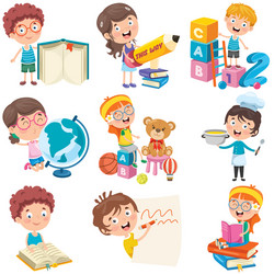 Online learning concept with cartoon character Vector Image