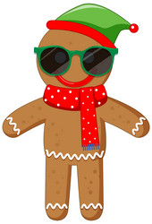 Santa claus with gingerbread and elf cartoon Vector Image
