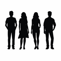Group of people black icon on white background Vector Image