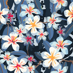 Hawaiian tropical floral seamless pattern Vector Image