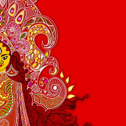 Seamless pattern durga indian Royalty Free Vector Image