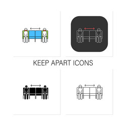 Keep apart icons set Royalty Free Vector Image