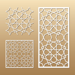 Laser cut panel frame template Royalty Free Vector Image