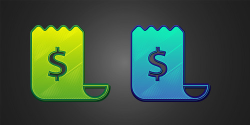 Green and blue paper check and financial check Vector Image