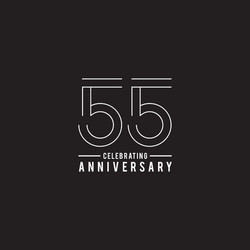 55th year anniversary icon logo design template Vector Image