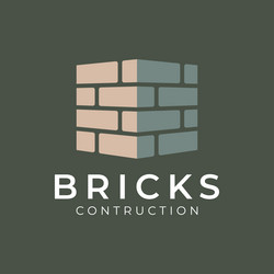 Bricklayer construction logo design Royalty Free Vector