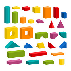 Colorful blocks toy building tower castle house Vector Image