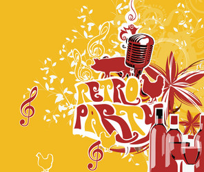 Retro party girl background Royalty Free Vector Image
