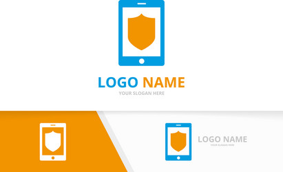 Creative smart security logo design with line art Vector Image