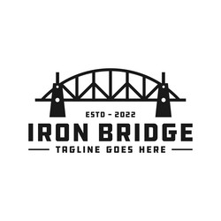 Bridge construction logo icon design Royalty Free Vector