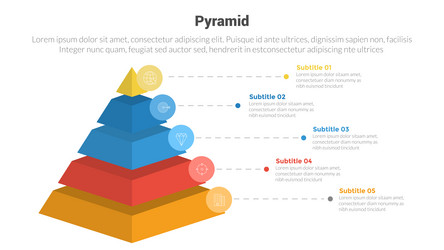Pyramid shape triangle stage infographics Vector Image