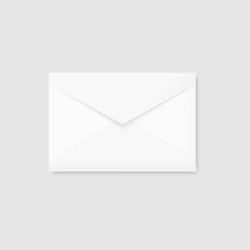 Realistic blank white letter paper envelope front Vector Image