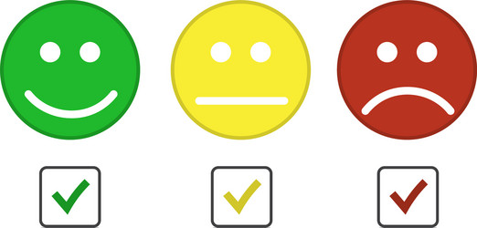 Smiley sad neutral face feedback satisfaction Vector Image