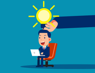 Human hand holding light bulb concept of world Vector Image