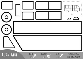 Education paper game wheel loader use scissors Vector Image