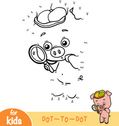 Color number education game pig Royalty Free Vector Image