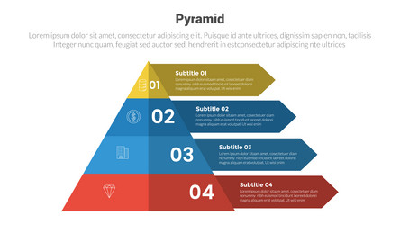Pyramid shape triangle stage infographics Vector Image