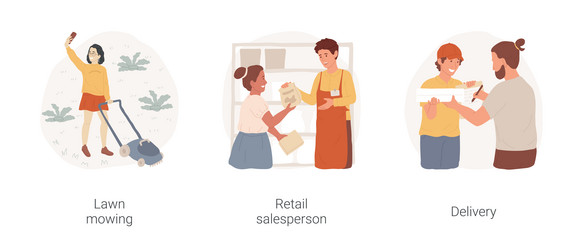 Summer job isolated cartoon Royalty Free Vector Image