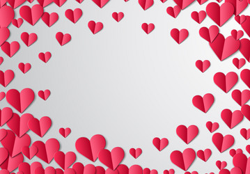 Valentines day card with paper heart notes Vector Image